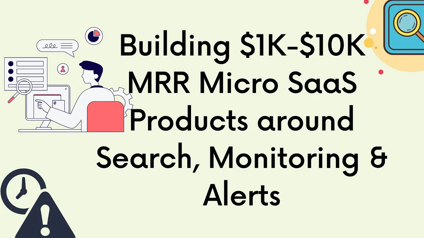 Building $1K-$10K MRR Micro SaaS Products around Search, Monitoring ...
